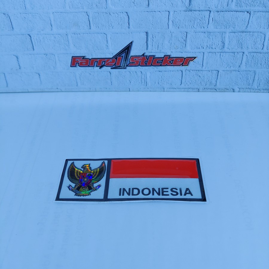 Jual stiker timbul sticker 3d garuda bendera horizontal plat nomor ...