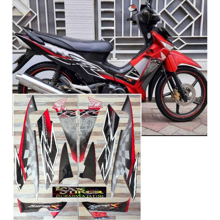 Jual striping original Honda Supra X 125 R merah hitam tahun 2009 ...