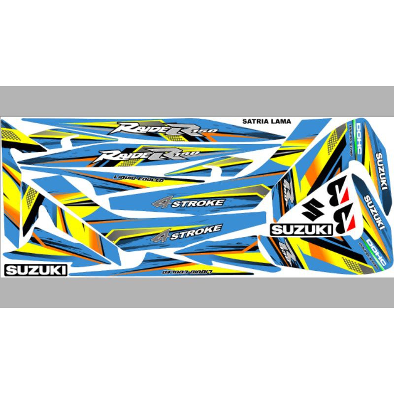 Jual stiker striping satria lama kombinasi warna biru 02 | Shopee Indonesia