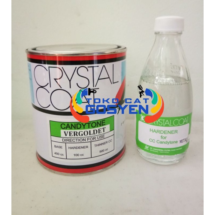 Jual Crystal Coat Candytone Vergoldet Cat stainless dan Cat Kaca kemasan 1 liter set | Shopee ...