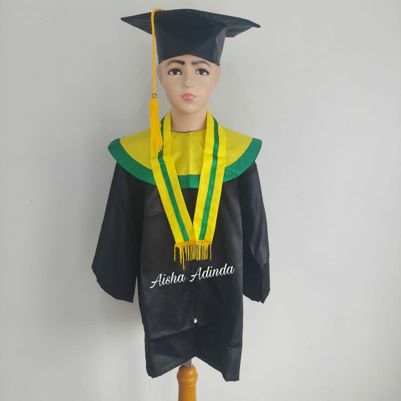 Jual BAJU TOGA WISUDA ANAK TK PAUD KUNING LIST HIJAU ORIGINAL | Shopee ...