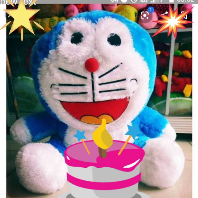 Jual boneka Doraemon laspur jumbo./ boneka Doraemon duduk murah ...