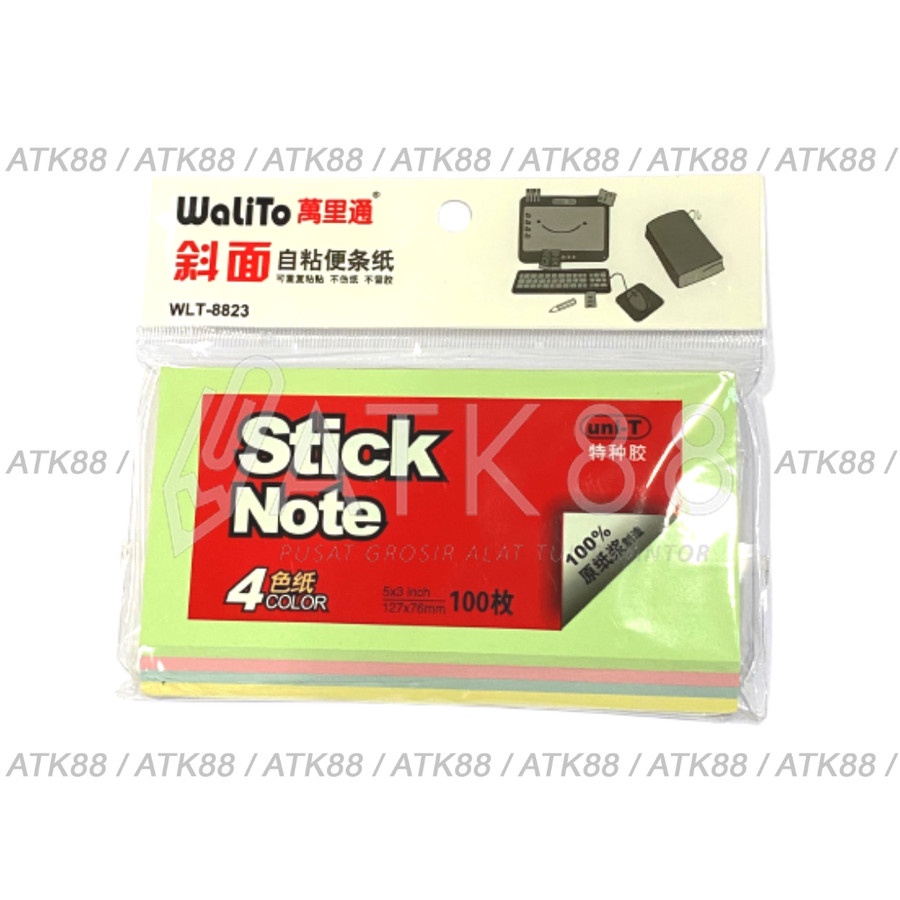 Jual Memo Tempel Sticky Notes Walito 127x76mm Pastel WT-8823 100 Lembar ...