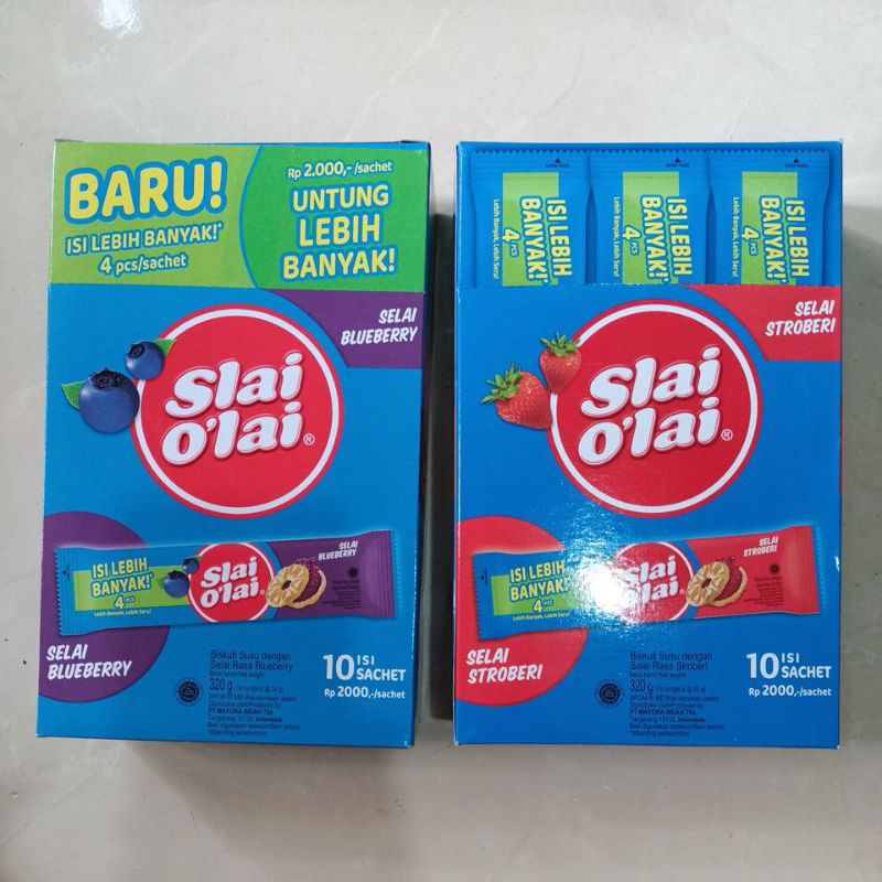 Jual Slai olai 10pcs per box varian strawberry blueberry dan nanas ...