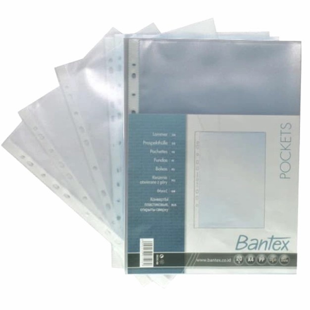 Jual REFILL POCKET CLEAR HOLDER BANTEX A4 2035 PLASTIK JERUK (ISI 20PCS ...