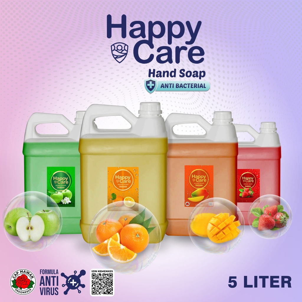 Jual Sabun Cuci Tangan Happy Care 5 Liter Cap Mawar Indonesia | Shopee ...