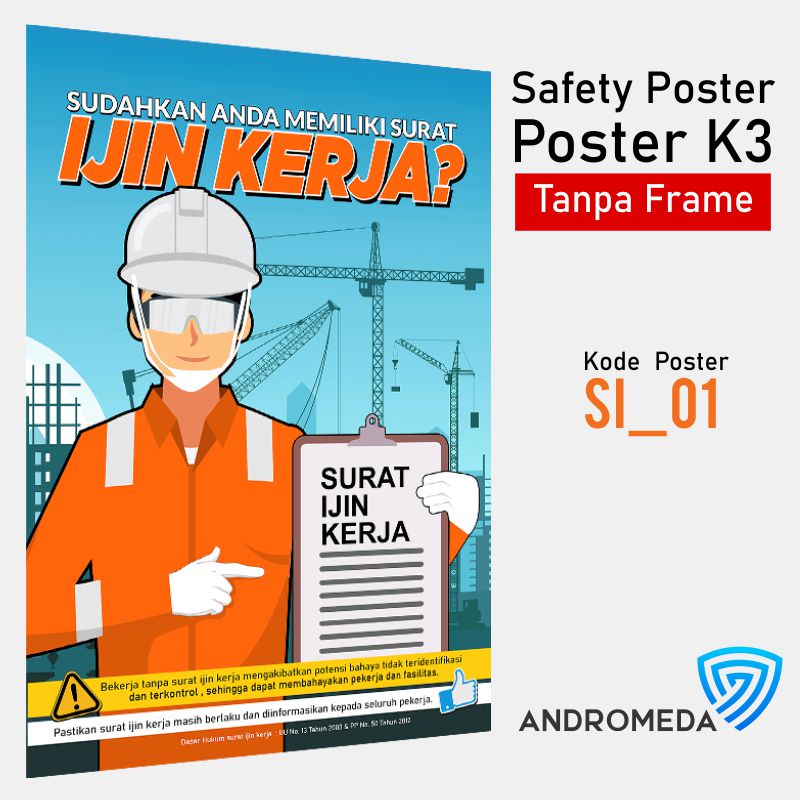 Jual Safety Poster K3 : Ijin Kerja Work Permit Project_60x80 cm ...