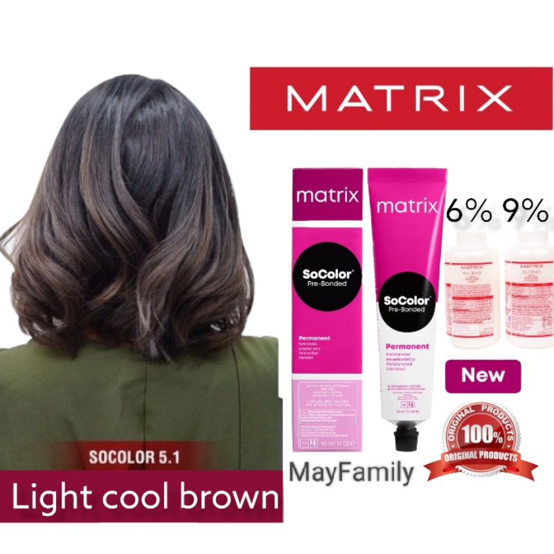 Jual Matrix Socolor 5.1/5A Light Cool Brown Cat Rambut Matrix , Pewarna ...