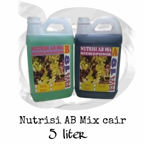Jual Nutrisi ab mix 5liter untuk hidroponik/pupuk sayur daun | Shopee ...