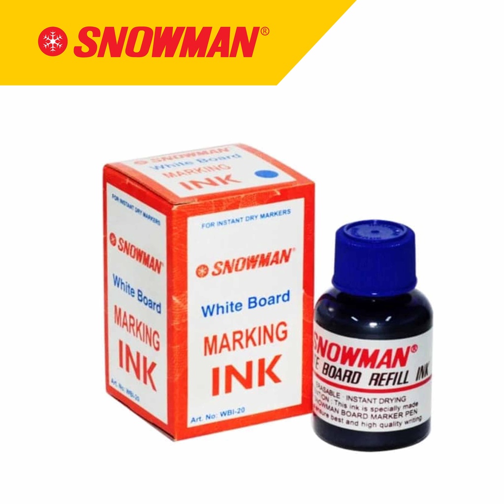 Jual Snowman Whiteboard Marker Refill Tinta Spidol WBI-20 20cc | Shopee ...
