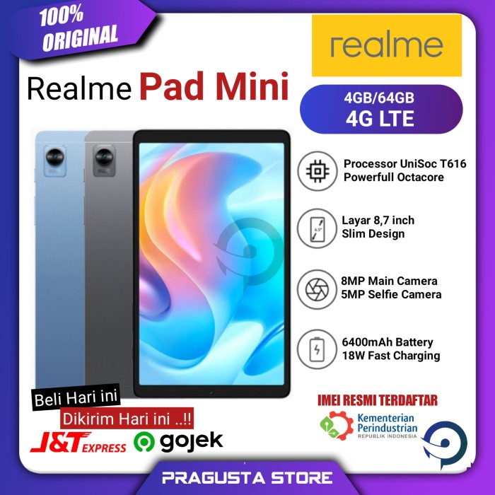 Jual Realme Pad Mini LTE 4/64GB Tablet 8,7" Garansi Resmi Realme ...