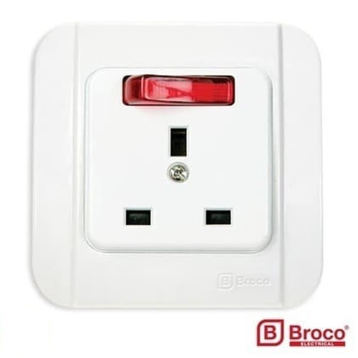 Jual BROCO STOP KONTAK AC GALLEO G155-55S WHITE SOCKET 3P 3PIN | Shopee ...