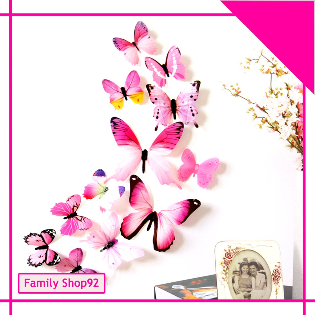 Jual FS Stiker Dinding Kupukupu 3D Wall Sticker Stiker Magnet Butterfly ...