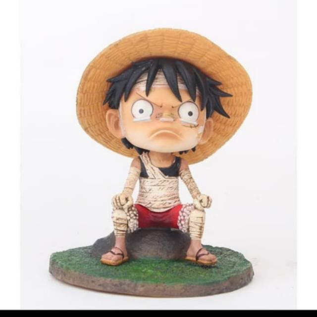 Jual One Piece Chibi Cry Monkey Luffy Bandage Action Figure | Shopee ...