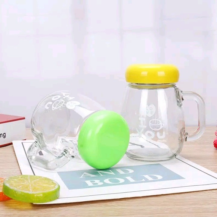 Jual Gelas Kaca - Mug Kaca - Botol Kaca Wooden 450ml | Shopee Indonesia