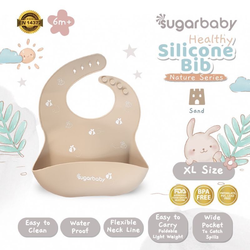 Jual Slaber Silicone XL Sugarbaby BIB Sugar Baby tatakan makan ukuran ...