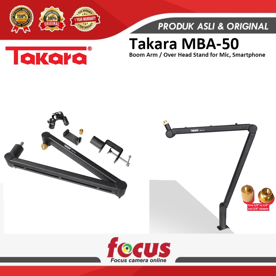 Jual Takara MBA-50 Boom Arm / Over Head Stand for Mic, Smartphone, Camera | Shopee Indonesia