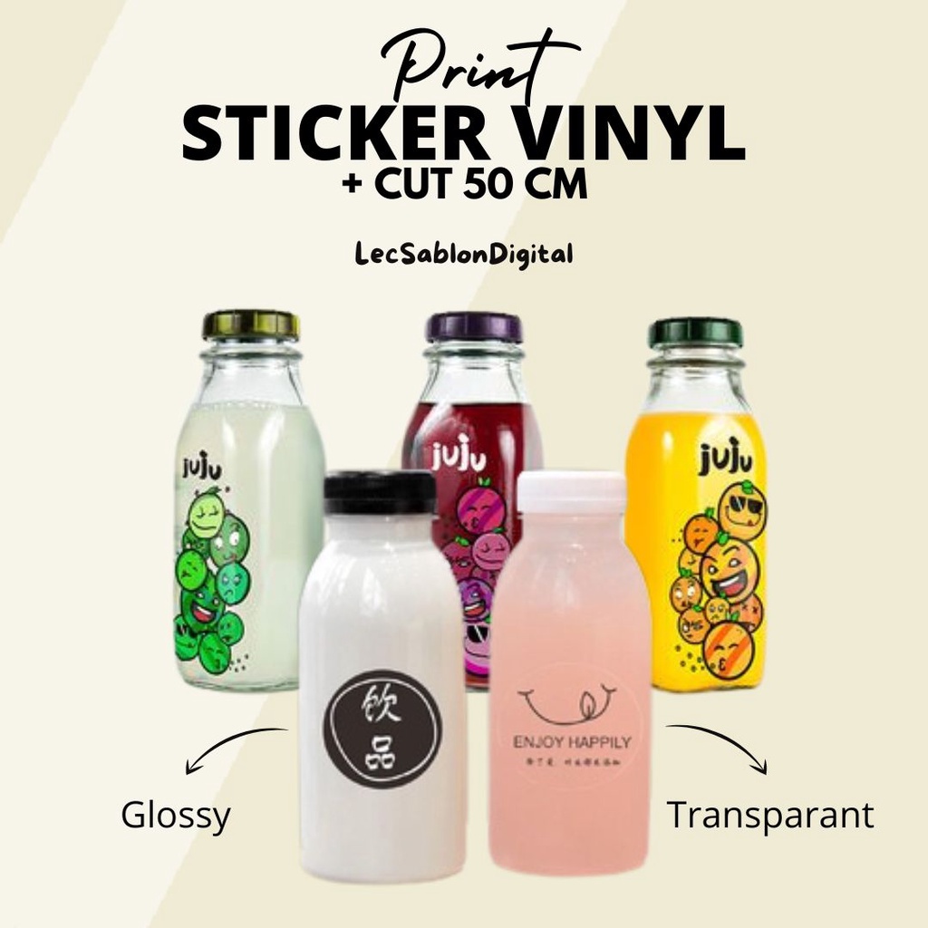 Jual Stiker Custom Print Cetak Vinyl Transparant Atau Glossy + Cut 50 ...
