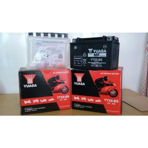 Jual Aki Yuasa YTX9 BS Motor Ninja 250cc Kawasaki Pulsar 200 Z250 Versys 250 Inazuma 250cc ...