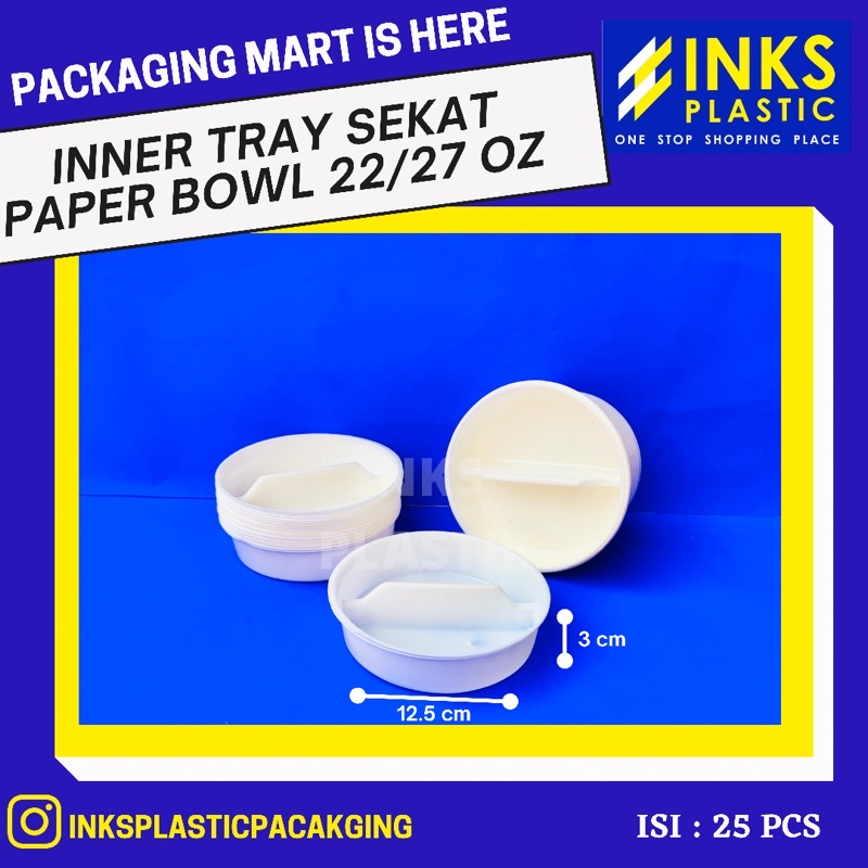 Jual INNER TRAY SEKAT PAPER BOWL 22/27 ( ISI 25 ) | Shopee Indonesia