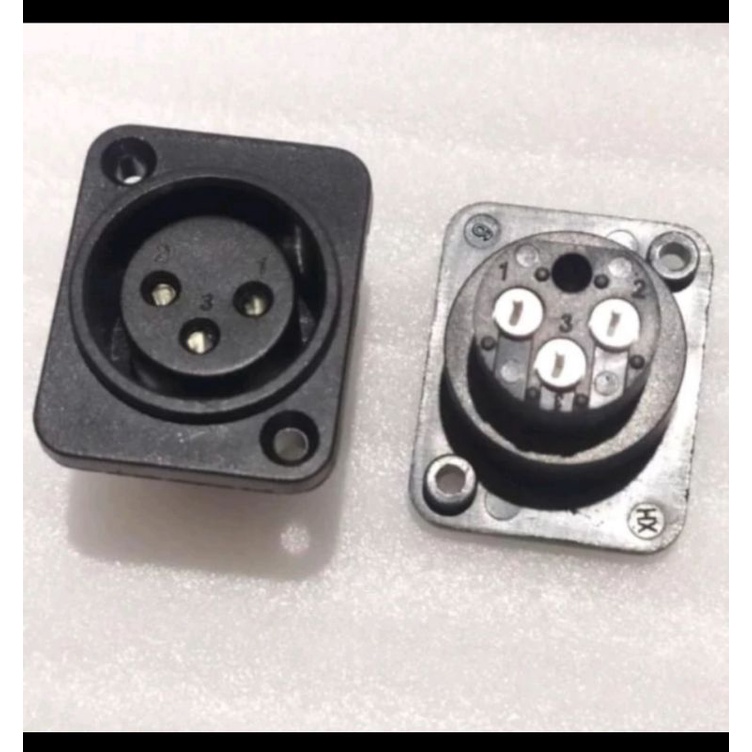 Jual soket socket canon 3 lubang kaki lurus soket body female | Shopee ...