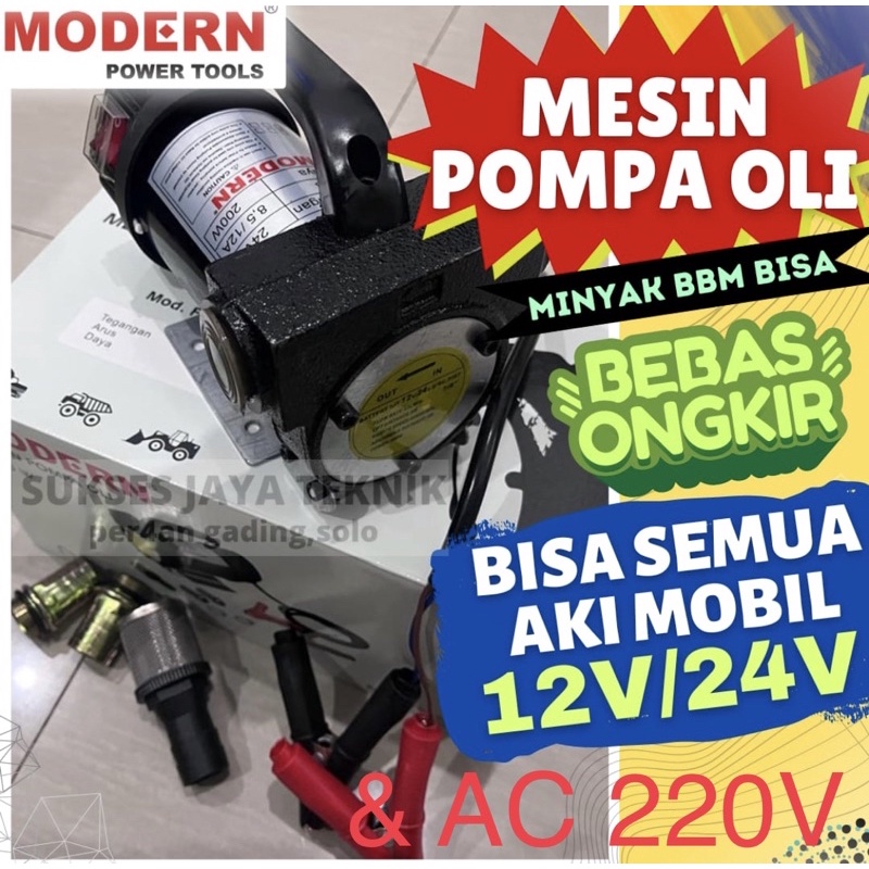 Jual mesin MODERN pompa oli minyak aki elektrik DC 12V aki mobil biasa ...