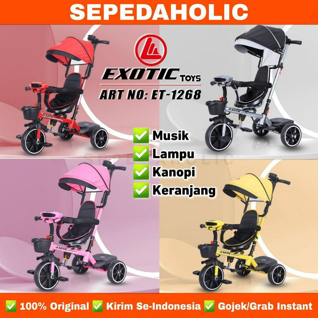 Jual Sepeda Roda 3 Tiga EXOTIC ET 1268 Kursi Putar Musik / PMB IORA T10 ...