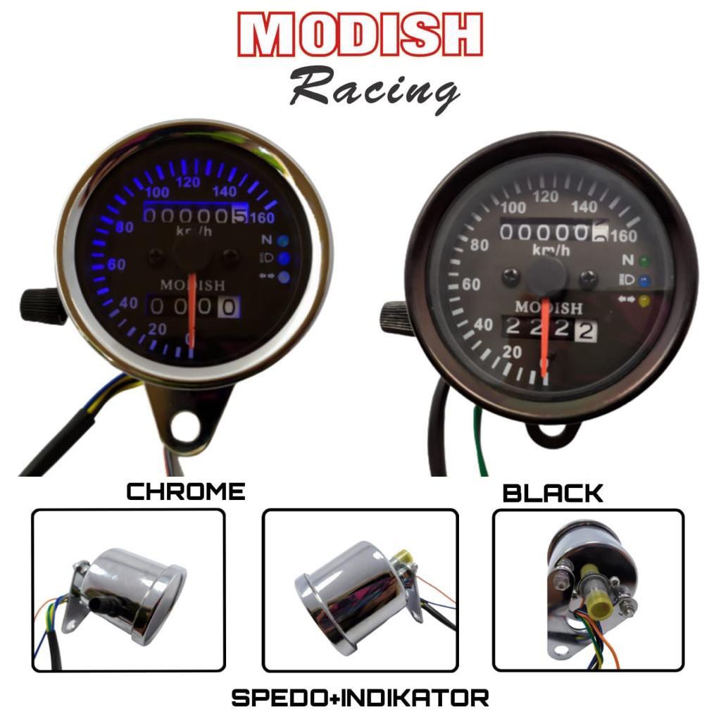 Jual Speedometer Kilometer Motor Bulat Plus Lampu Indikator Sein Spedo ...