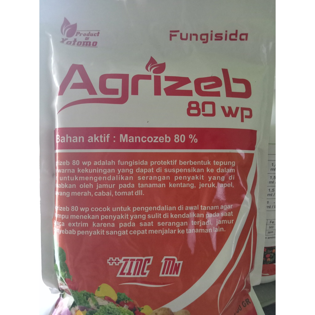 Jual Fungisida Sistemik AGRIZEB 80wp - Mancozeb Kuning 80% + Zn dan Mn ...