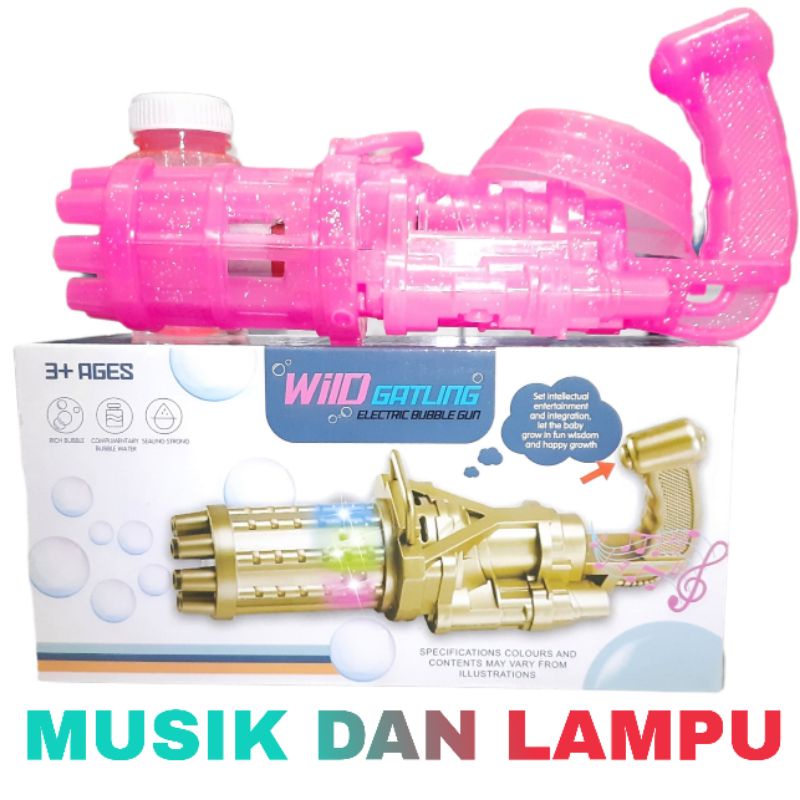 Jual Mainan Bubble Gun Musik dan Lampu Tembakan Balon Gelembung Lampu ...