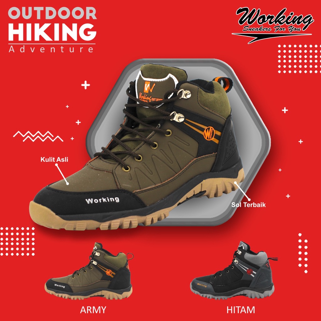 Jual SEPATU BOOT HIKING WORKING G-01 // SEPATU GUNUNG // SEPATU ...