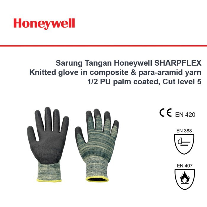 Jual Honeywell Sarung Tangan Safety Sharpflex Anti-Gores Lvl. 5 ...