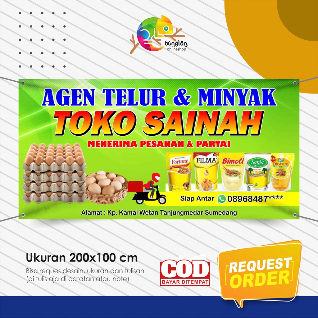 Jual Spanduk Banner Toko Agen Telur & Minyak | Shopee Indonesia