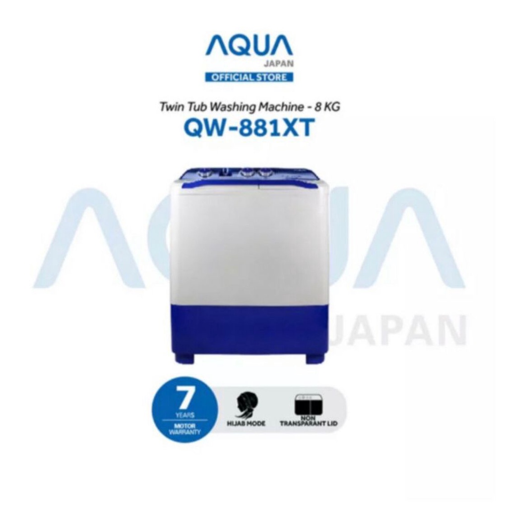 Jual Mesin Cuci AQUA JAPAN 2 Tabung Kapasitas 8 Kg QW-881XT / QW-851XT ...