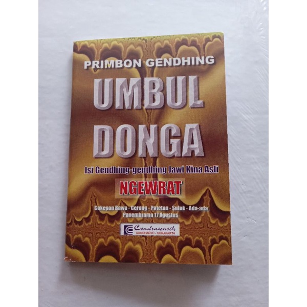 Jual primbon gendhing Umbul Donga isi gendhing gendhing Jawi kina asli ...