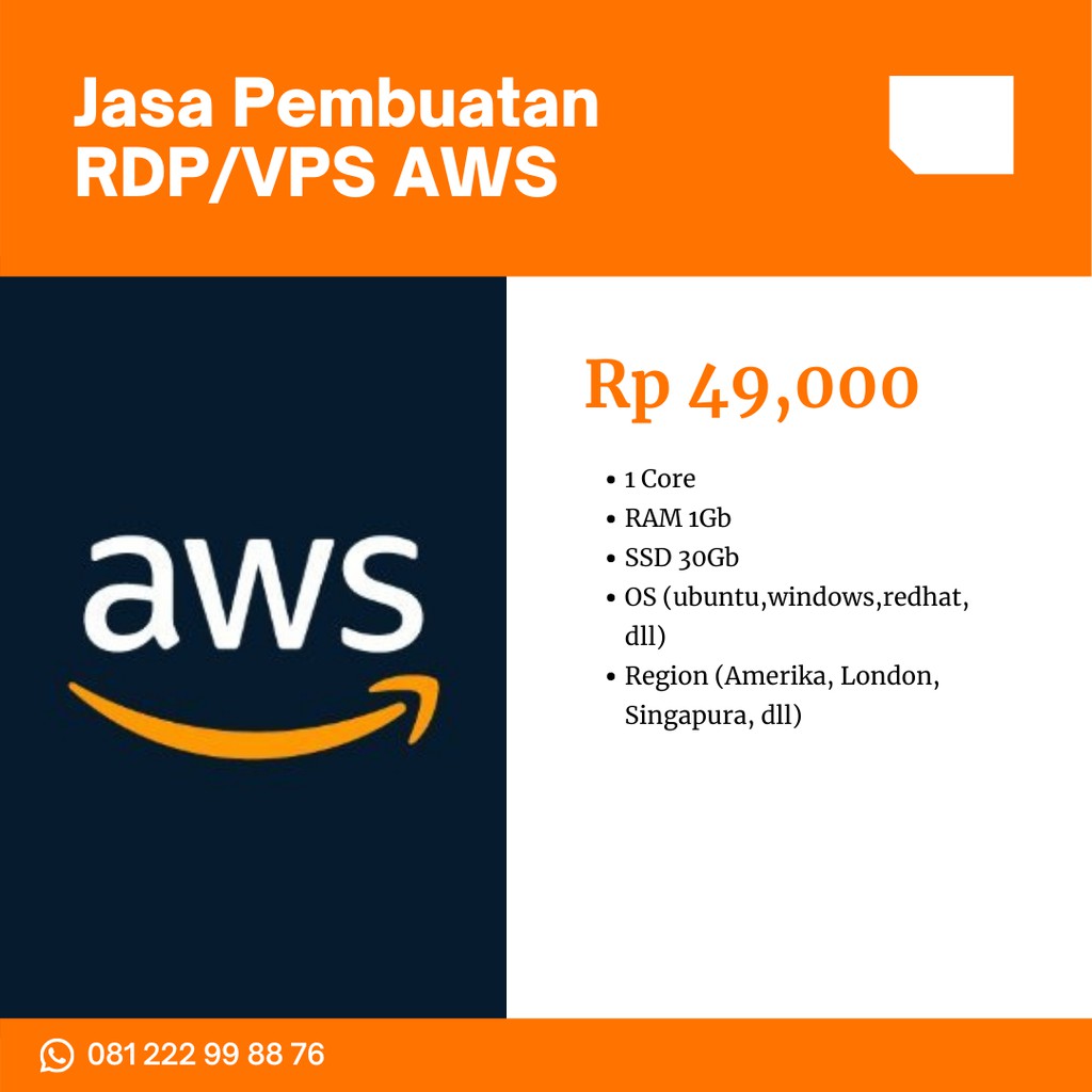 Jual Jasa Pembuatan RDP/VPS AWS | Shopee Indonesia