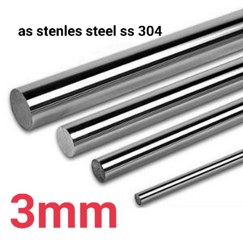 Jual as bulat ss 304 dia 3mmx1000mm | Shopee Indonesia