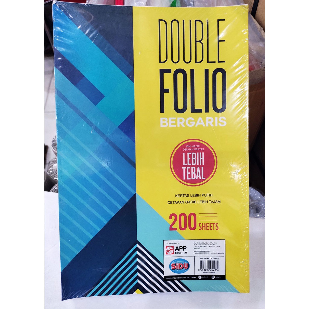 Jual KERTAS DOUBLE FOLIO, KERTAS GARIS 200 SHEET SIDU | Shopee Indonesia