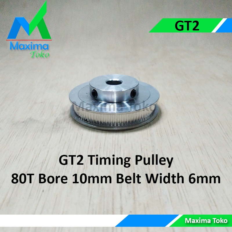 Jual GT2 Timing Pulley Gigi 80 Teeth Bore 5mm 6mm 6.35mm 8mm 10mm 12mm 14mm 2GT 80T 5 6 6.35 8 ...
