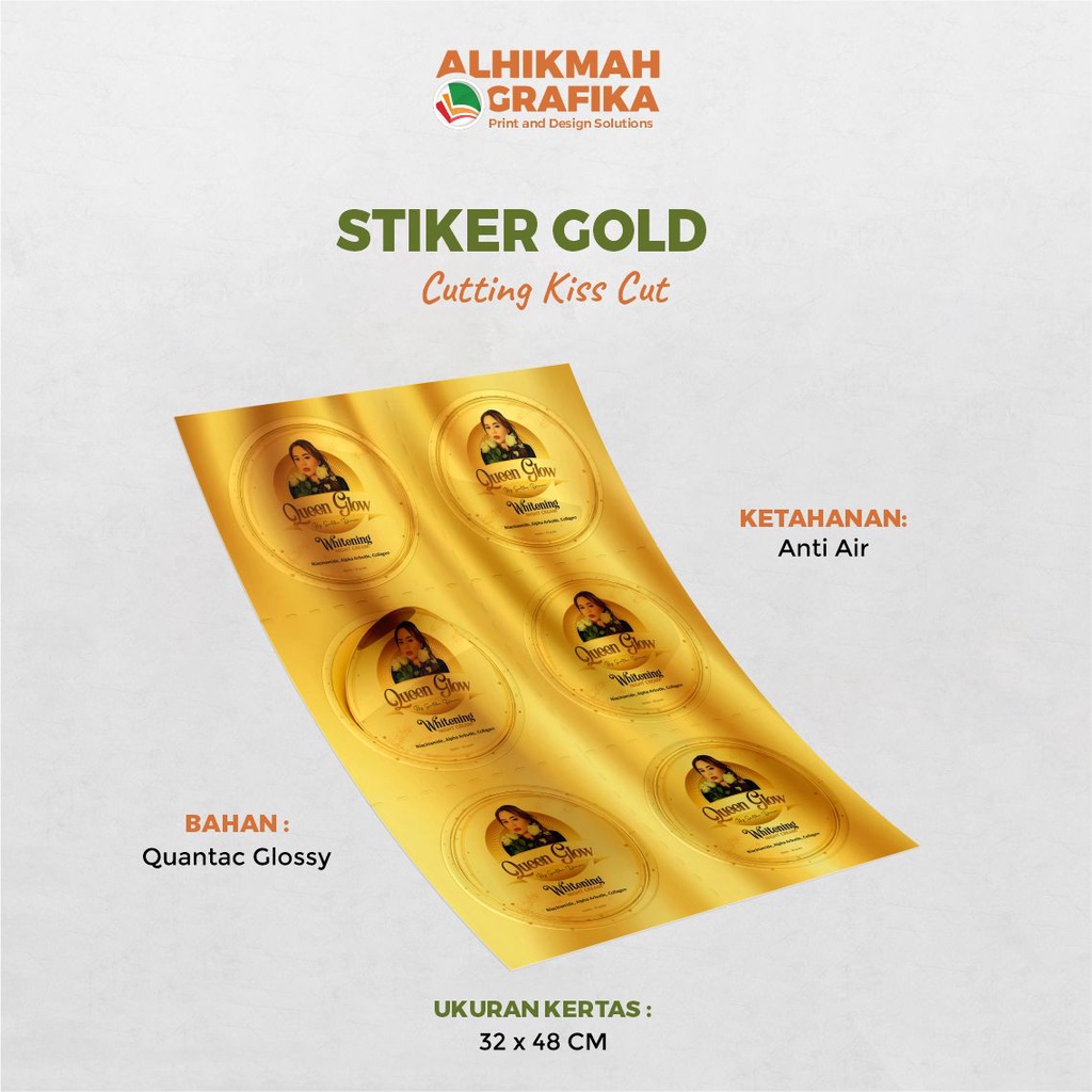 Jual Stiker Label Kemasan Produk Bahan Gold Kisscut. Stiker Murah ...