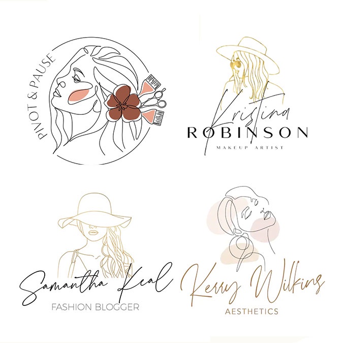 Jual jasa desain logo olshop custom aesthetics girl unik elegant ...