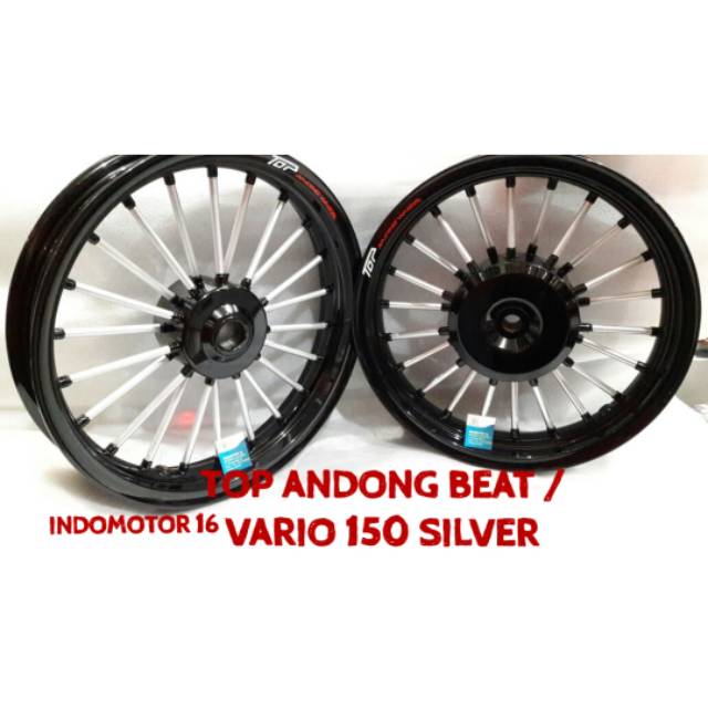 Jual VELG TOP ANDONG BLACK SILVER BEAT SCOOPY | Shopee Indonesia