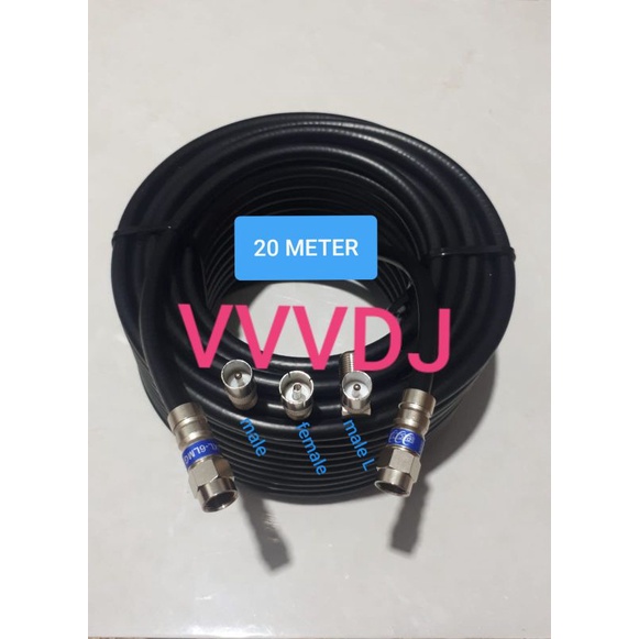 Jual Kabel Antena Tv Multi Fungsi Connector F Male L- Female-Male (20M) | Shopee Indonesia