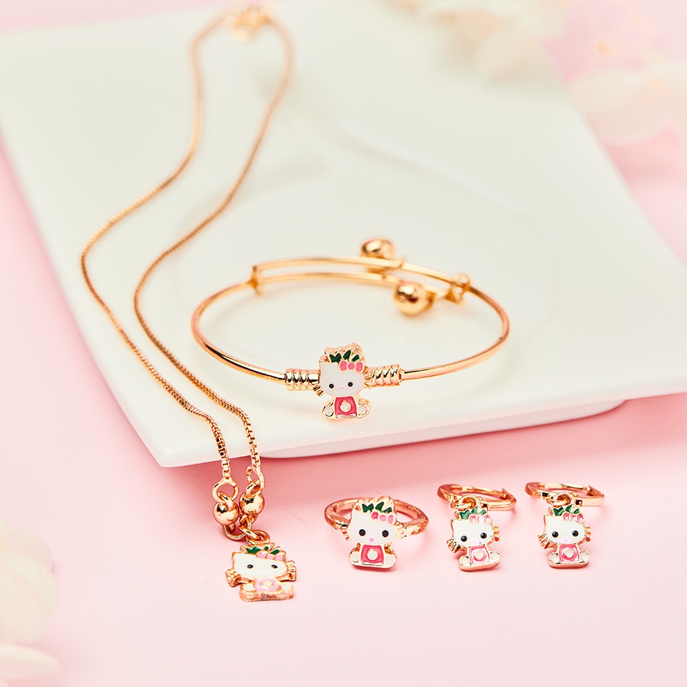 Jual Y041 Set Perhiasan Anak Hello Kitty Titanium Set Kalung Anting ...