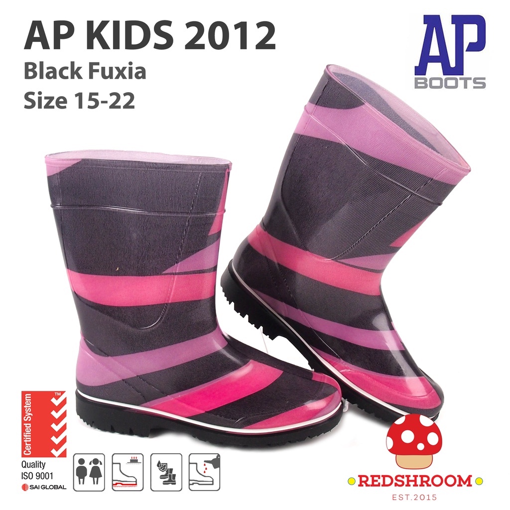 Jual Sepatu Boot Anak 2012 Mixed Black Fuxia AP Boots Boots Karet Anti ...