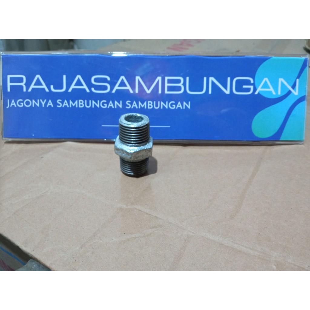 Jual Double Nepel Besi 1/2 inch Nipel Nepple Sambungan Pipa Drat Luar ...