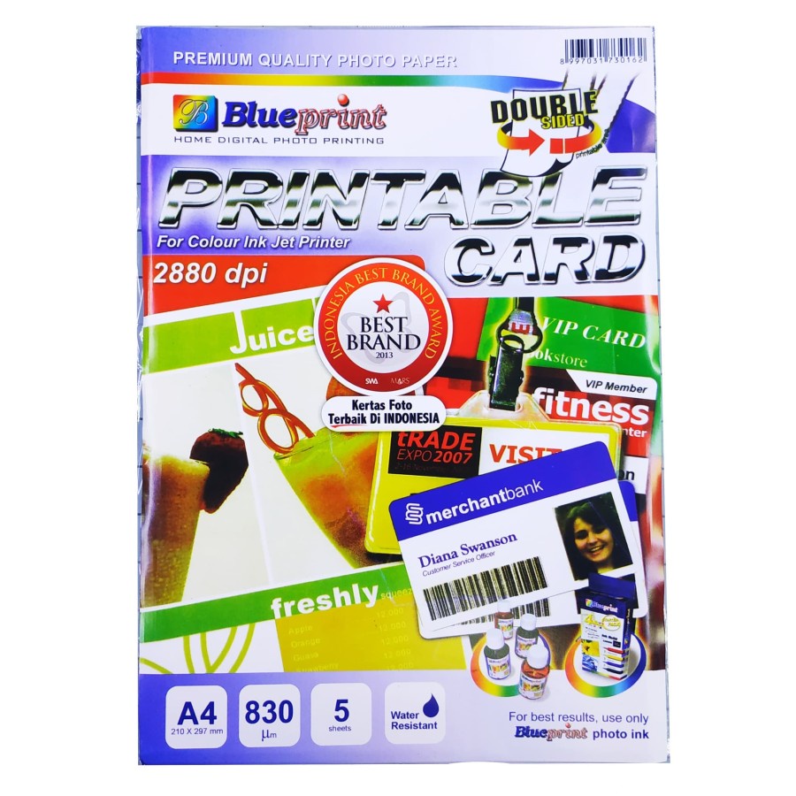 Jual Kertas BluePrint Printable Card Double Sided A4 830gsm 5 Sheets ...