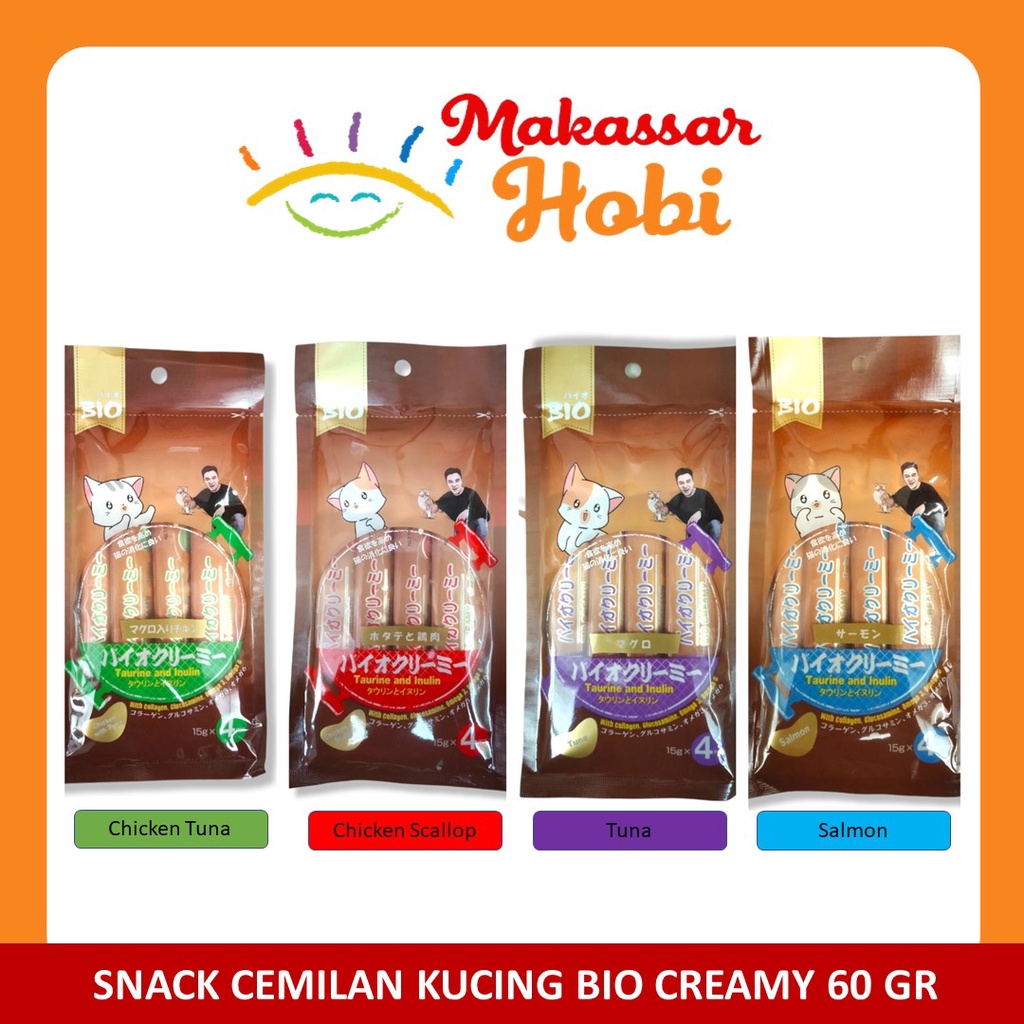 Jual Bio Creamy 60gr Cat Treats Snack Cemilan Kucing Adult Kitten Meo ...