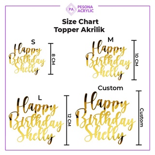 Jual Topper Cake Custom Nama/Topper Cake Gold Mirror/Topper Cake Custom ...