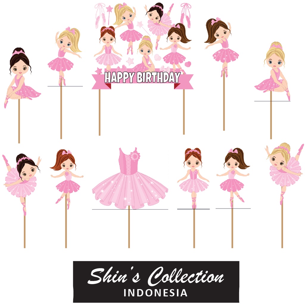 Jual Cake topper Ballerina Balerina Balet set isi 11 pc | Shopee Indonesia